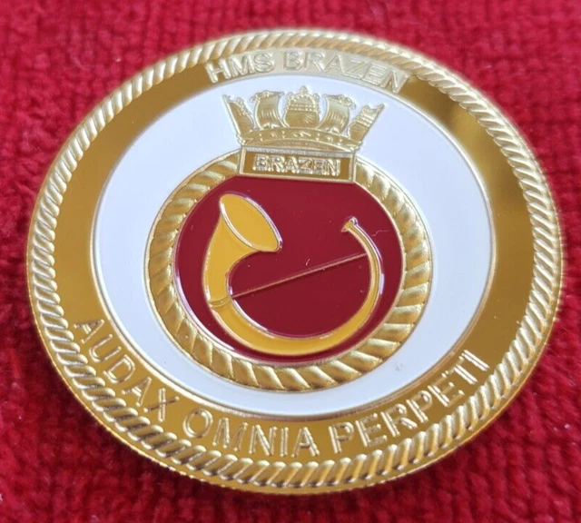 BRITISH ROYAL NAVY Hms Brazen Challenge Coin (Uscg Army Usmc Us Navy £ ...