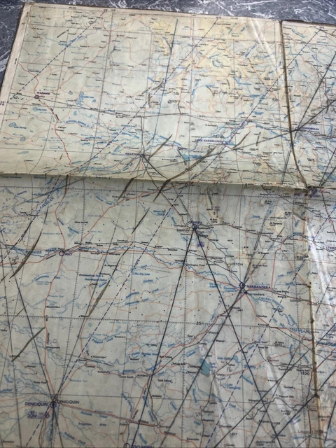 VINTAGE PILOT AERONAUTICAL CHART 1970s CANBERRA NSW MAP AIRCRAFT PLANE ...