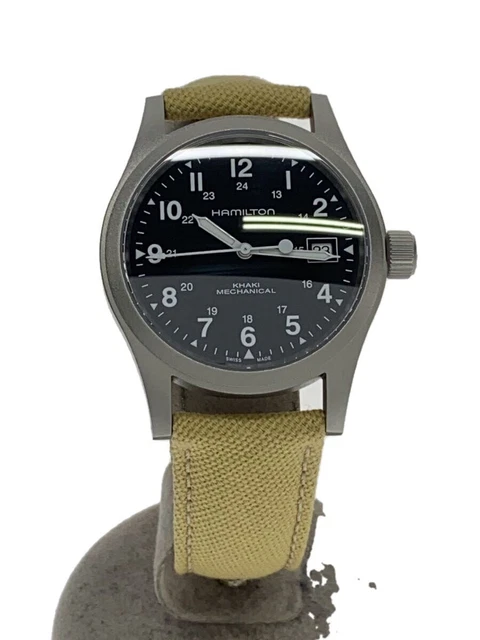 HAMILTON KHAKI FIELD Mechanical 38mm Hand wound wristwatch Analog BLK £ ...