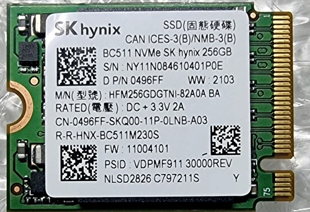 SK HYNIX BC511 256GB M.2 2230 PCIe NVMe SSD HFM256GDGTNI-82A0A Dell ...