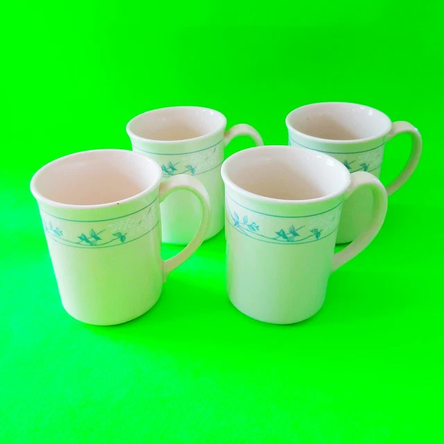 CORNING CORNINGWARE FIRST of Spring Coffee Mugs Cups Pretty Flowers Set ...