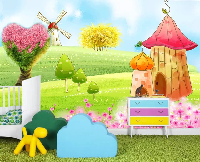 3D CARTOON HOUSE Tree 43047NA Wallpaper Wall Murals Removable Wallpaper ...