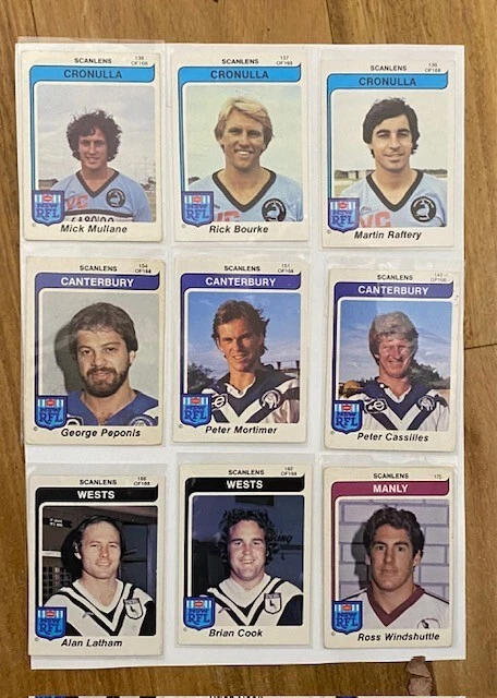 1980 SCANLENS RUGBY League Pick Your Card Arl Nrl Nswrl Individual ...