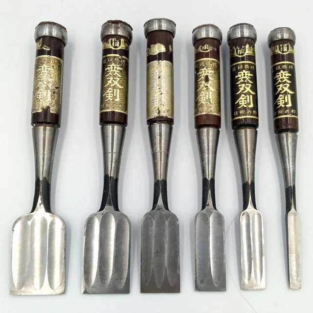JAPANESE CHISEL NOMI Carpenter Tool Huge Lot Set Hand Tool wood working ...