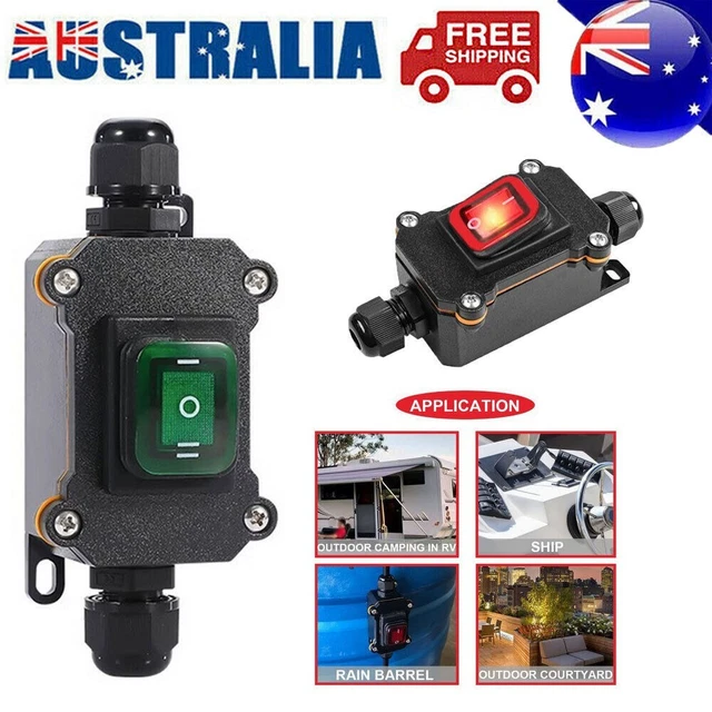 WATERPROOF INLINE CORD Switch DC12V-24V 2Position 4Pin DPST On Off ...