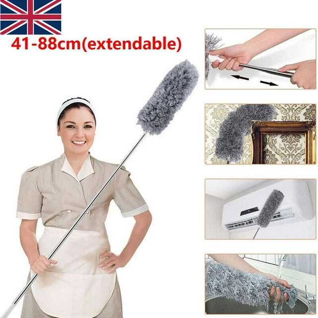 EXTENDABLE COBWEB BRUSH Angled Head Feather Duster Long Reach ...