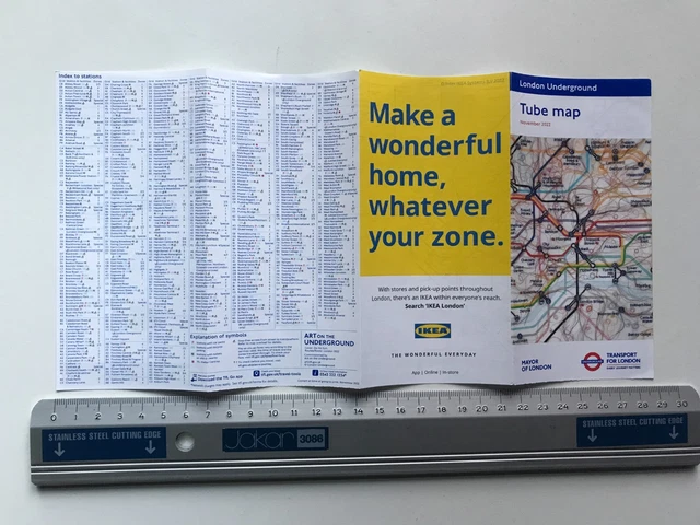 LONDON UNDERGROUND TUBE Map November 2022 Transport for London TFL $5. ...