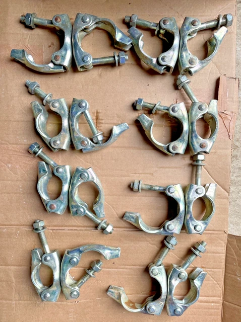 8 X SCAFFOLDING Scaffold Fitting SWIVEL DOUBLE Coupler Clamp FREE ...