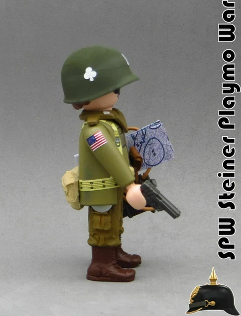 PLAYMOBIL CUSTOM WW2 CAPTAIN PARATROOPER Army US soldier american ...