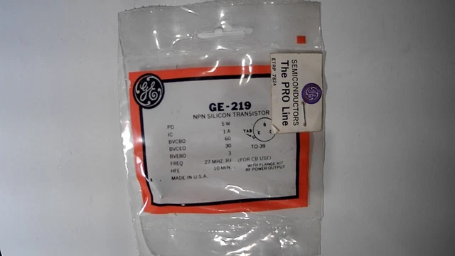 GENERAL ELECTRIC GE-219 NPN Silicon Transistor - NOS $7.95 - PicClick