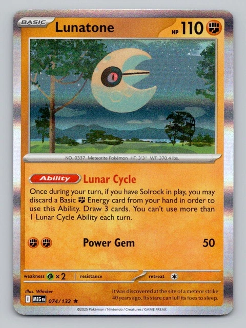 HOLO LUNATONE #074/132 Rare ME01: Mega Evolution Pokemon £1.37 - PicClick UK