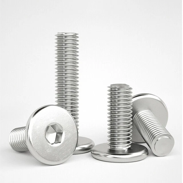 A2 STAINLESS STEEL Hex Socket Screws Flat Round Head Machine Screw M2 ...