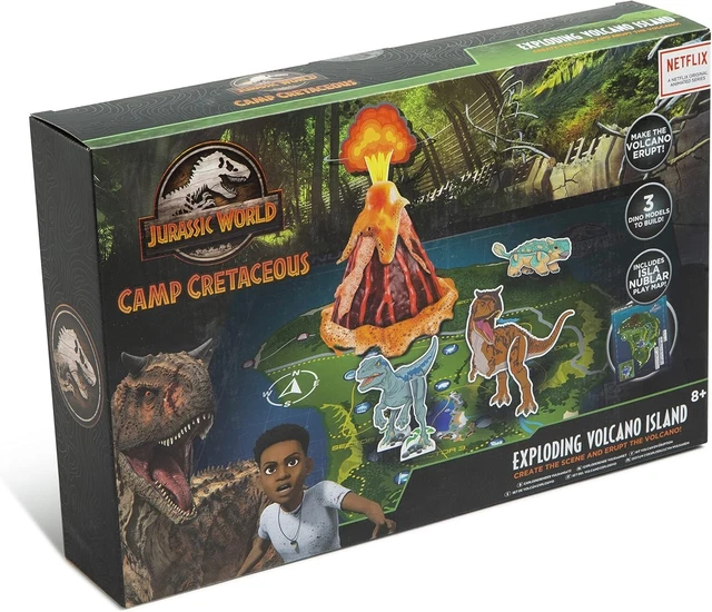 JURASSIC WORLD CAMP Cretaceous Exploding Volcano Island Dino & Play Map ...