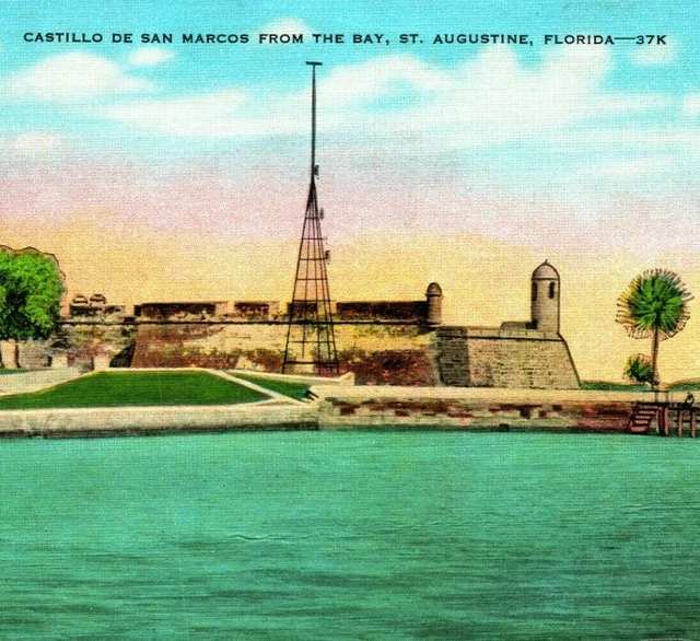 CASTILLO DE SAN Marcos depuis La Bay st Augustine Floride Fl Lin ...