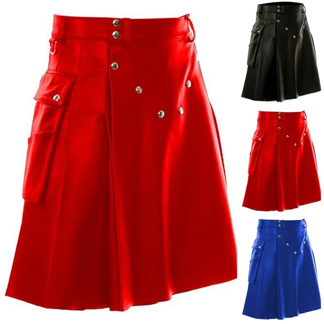 CLASSIC SCOTTISH KILT for Men with Solid Color Design and Pleated Skirt ...
