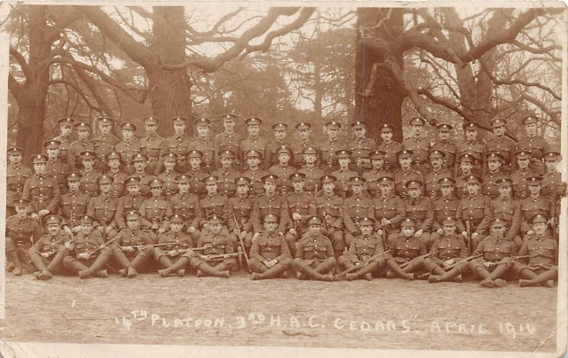 POSTKARTE WWI 14TH Platoon 3RD H.A.C.Zedern Line Up April 1914 EUR 11 ...