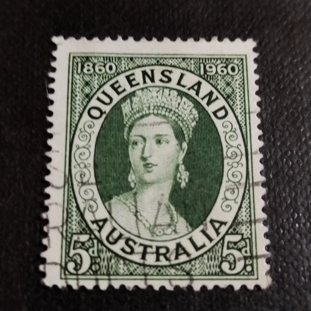 AUSTRALIA 1960 CENT OF QUEENSLANDS 1ST POSTAGE STAMP 5d STAMP USED ...