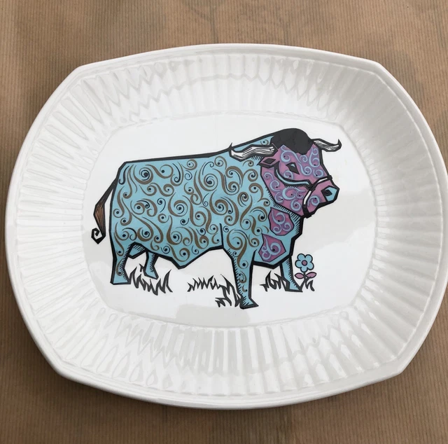 BEEFEATER PLATTER BLUE Bull English Ironstone Pottery £14.23 - PicClick UK