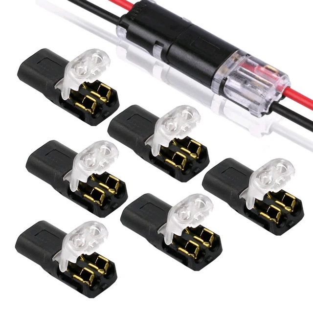 10X PLUGGABLE WIRE Connector 2 Pin Quick Splice Electrical Cable Crimp ...