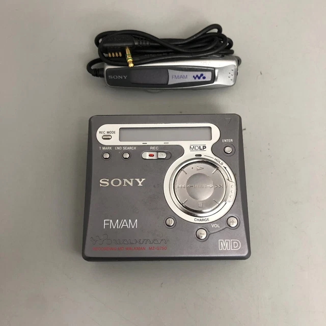 SONY WALKMAN MD Portable Minidisc Recorder MZ-G750 Devise Vintage Music ...