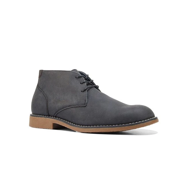 MENS HUSH PUPPIES Terminal Wide Black Rub Leather Work Lace Up Boots ...