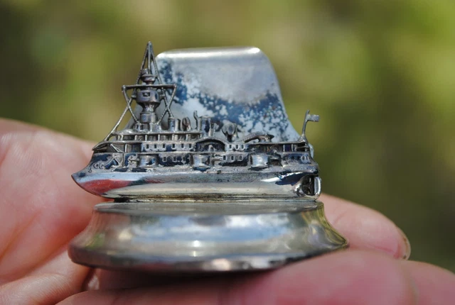 UNUSUAL SHIP SILVER hallmark menu holder ww1 £235.95 - PicClick UK