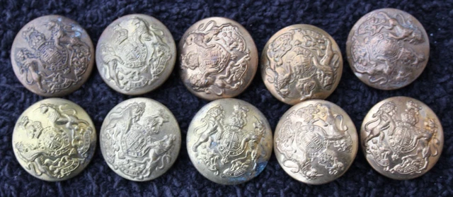 LOT OF 10 x BRITISH ARMY WW2 GENERAL SERVICE GREATCOAT BRASS BUTTONS £4 ...