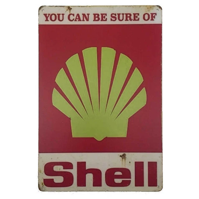 SHELL CLAM TIN Sign 30x20cm - shed Garage Man Cave Metal Wall Plaque ...