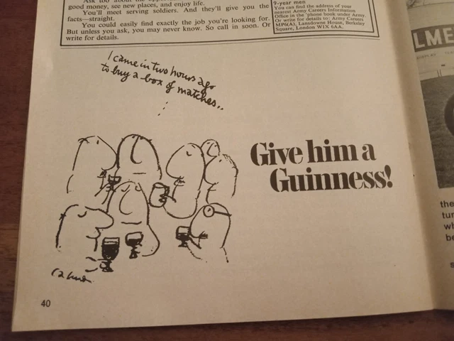 GUINNESS 1972 PRINT Advertising Rare advert ROYAL TOURNAMENT Military ...