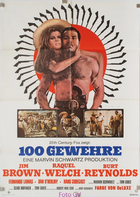 PLAKAT 100 GEWEHRE/100 Rifles 1968 Raquel Welch,Burt Reynolds,Jim Brown ...