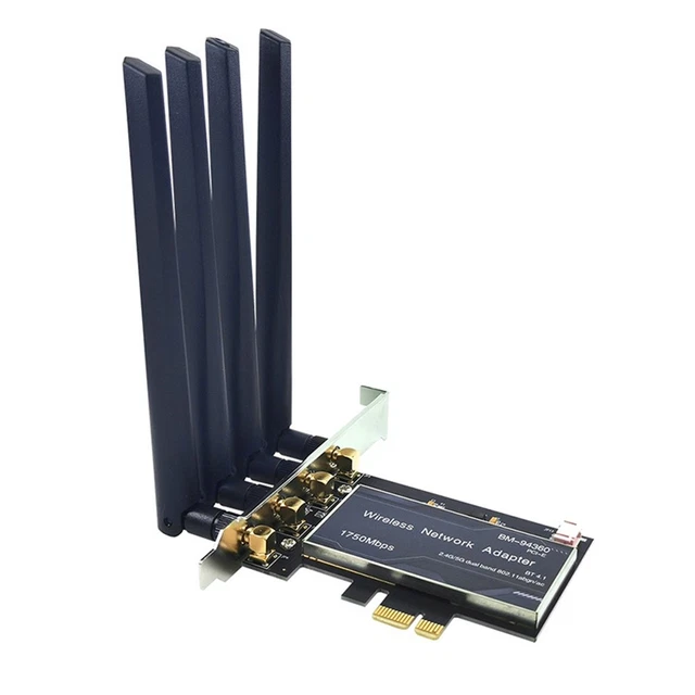 PCIE WIFI Card BCM94360 2.4G/5G DUAL BAND Card 1750Mbps Black P4Z81389 ...