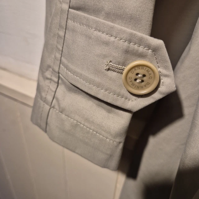 DANNIMAC BEIGE TRENCH Coat Mac Vintage Size L Large Raincoat Button-up ...