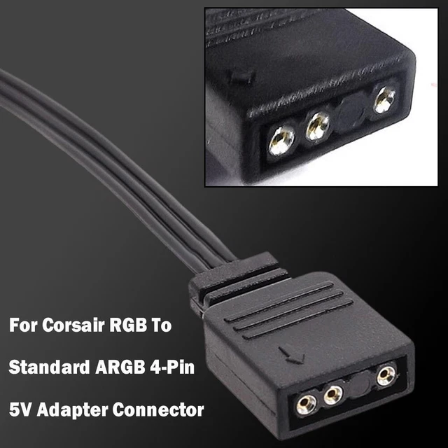 FOR CORSAIR 4 Pin RGB to Standard ARGB 5V 3 Pin Connector Adapter 25cm D9L8 £3.01 - PicClick UK