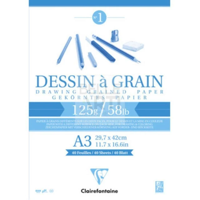 BLOC PAPIER DE Dessin " Ranken Ecrans Grain " 125 Gr A3 N.1 EUR 9,79 ...