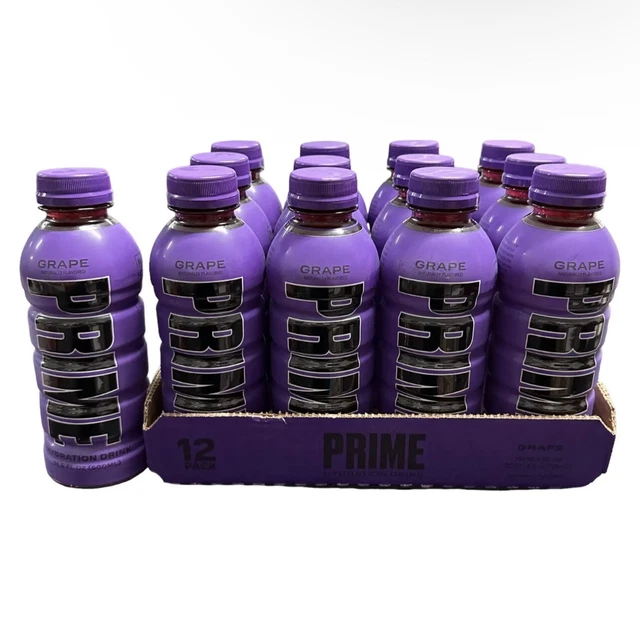 LOGAN PAUL X KSI Prime Hydration Drink: Grape Flavor, 12 Pack Bottles 🍇 ...