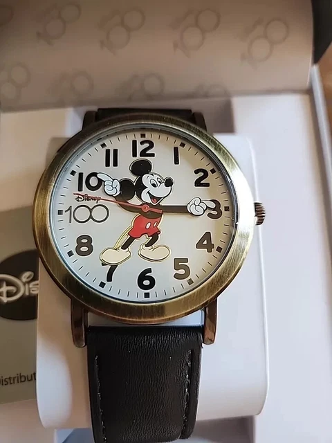 DISNEY 100TH ANNIVERSARY Mens Mickey Mouse Moving Hands Watch, NIB £55. ...