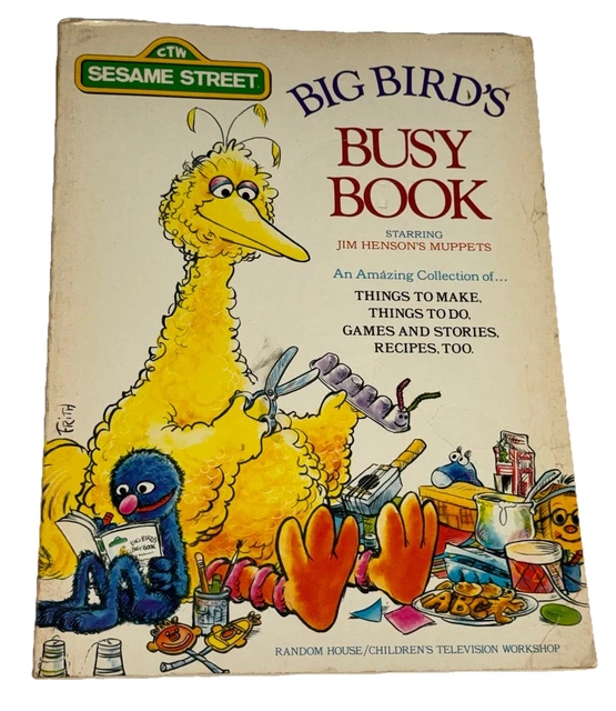 BIG BIRD'S BUSY Book CTW Sesame Street Muppets Vintage Random House ...
