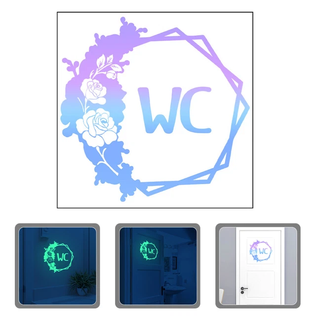 RESTROOM TOILET SIGN Decal Adhesive WC Sticker Garland WC Decal £6.73 ...