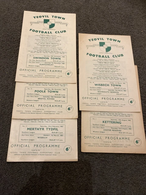 5 X YEOVIL Town Homes From 192/63 £7.59 - PicClick UK