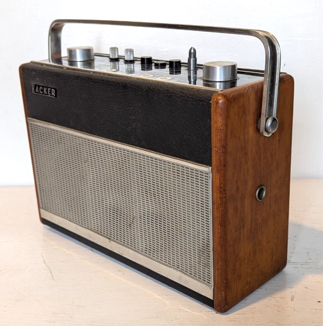 VINTAGE HACKER HUNTER RP38A VHF Mains Battery Transistor Radio FM/LW/MW ...