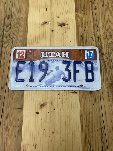 VINTAGE UTAH GREATEST Snow on Earth - US Car License Number Plate E19 ...