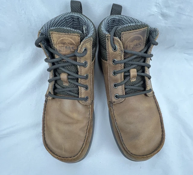 LEMS BOULDER BOOTS Mid Mens 9 Umber Tan Leather Flexible Wide Toe Box ...