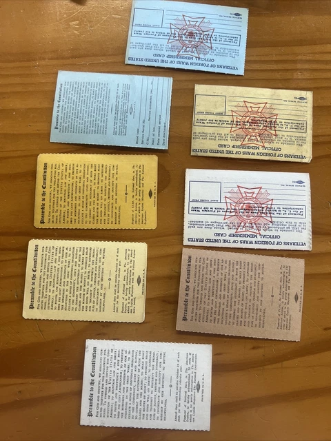 VINTAGE 1940S AND 1950s American legion and VFW Membership cards $15.99 ...