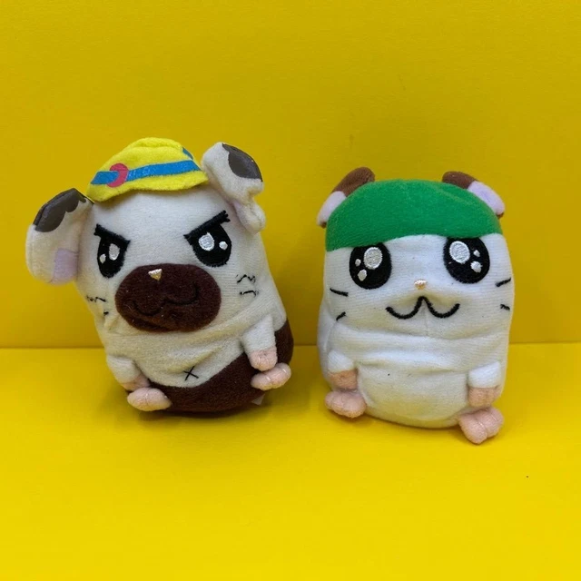 VINTAGE HAMTARO HAM Ham Hamsters Cappy & Boss Mini Plush Soft Toy Dolls ...