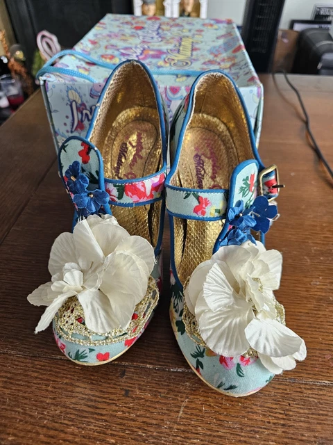 IRREGULAR CHOICE SIZE 4 37 Can't Touch This Blue T-Bar Heels Shoes Blue ...