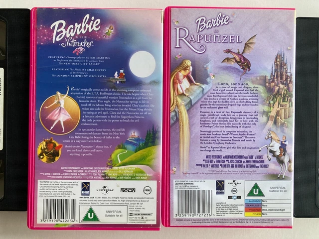 2 X Barbie VHS Video Tape Bundle Rapunzel & Nutcracker - very good ...