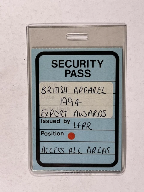 BRITISH APPAREL SECURITY Pass Export Awards Original Jerry Judge ...