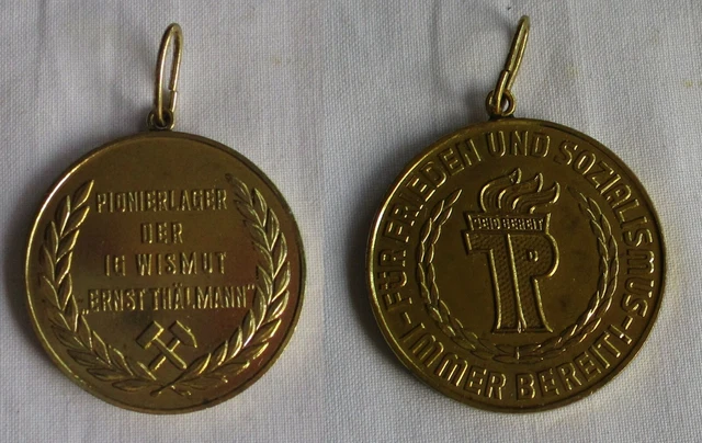 DDR MEDAILLE PIONIERLAGER der IG Wismut "Ernst Thälmann" Stufe Gold ...
