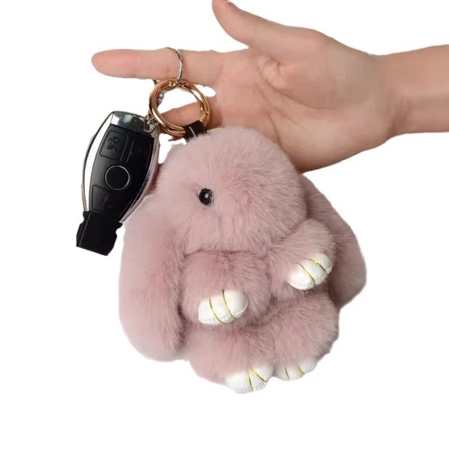 ARTIFICIAL RABBIT PLUSH Bunny Keychain Fluffy Bag Charm Kawaii Gift ...