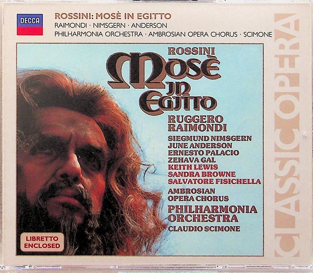 ROSSINI: MOSE IN Egitto Opera 2-CD -Claudio Scimone (Ruggero Raimondi ...